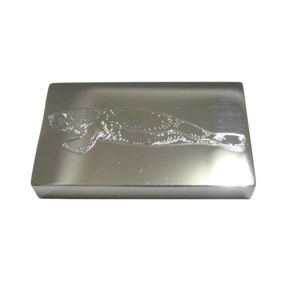 Kiola Designs | Other | Silver Toned Rectangular Etched Manatee Magnet ...